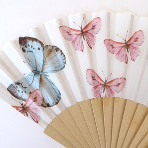 Butterfly Hand Fan: Folding Wedding Accessory, Decoupage Design - Etsy
