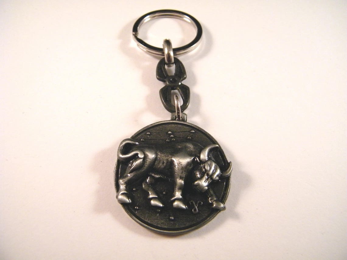 Taurus Zodiac Sign Keyring Bull Keychain Horoscope Gift Bag - Etsy