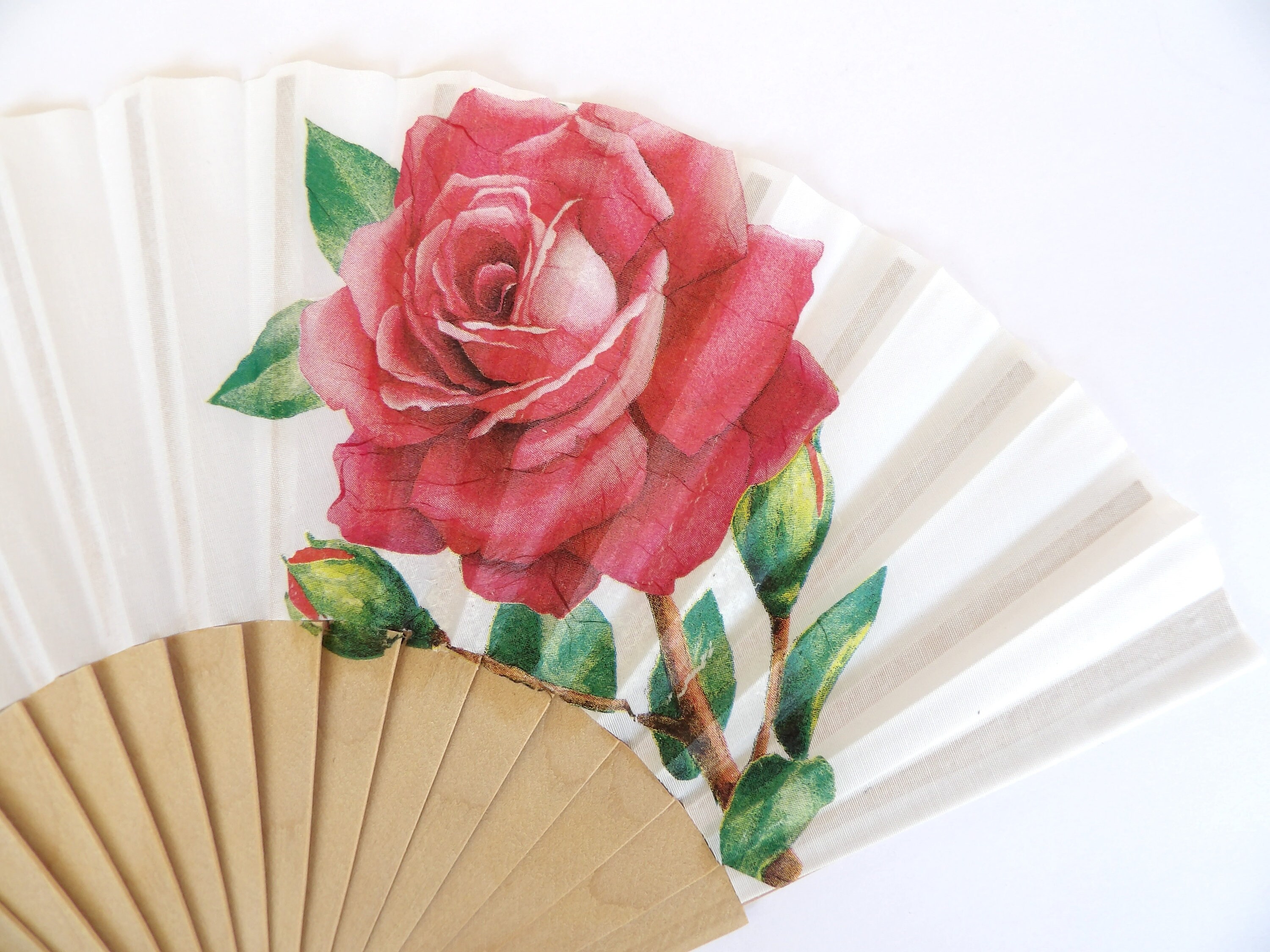 Red Rose Hand Fan Woman Hand Fan Spanish Fan Hot Summer - Etsy