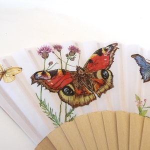 Butterfly Hand Fan Handheld Folding Fan Evening or Wedding | Etsy