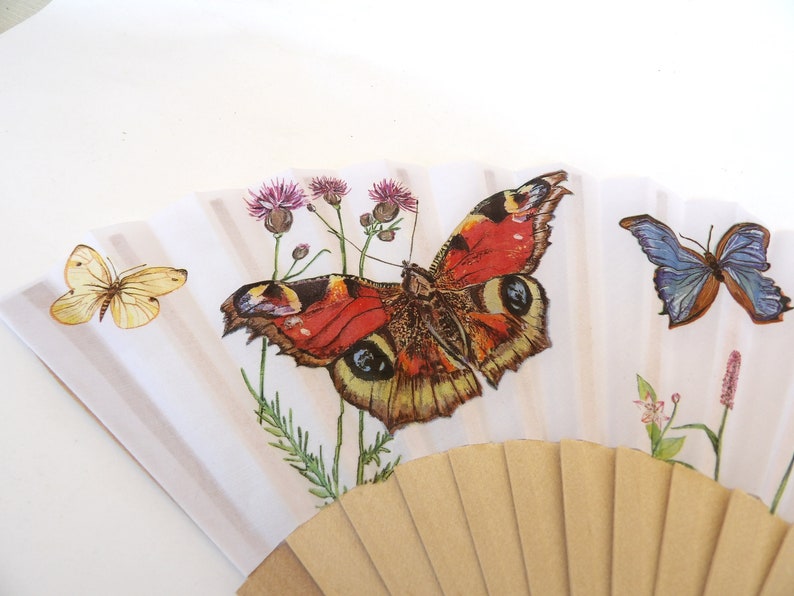 Butterfly Hand Fan Handheld Folding Fan Evening or Wedding | Etsy