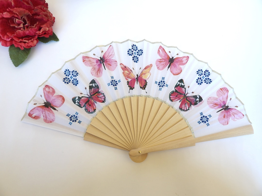 Butterfly Hand Fan, Handheld Folding Fan, Evening or Wedding Dress ...