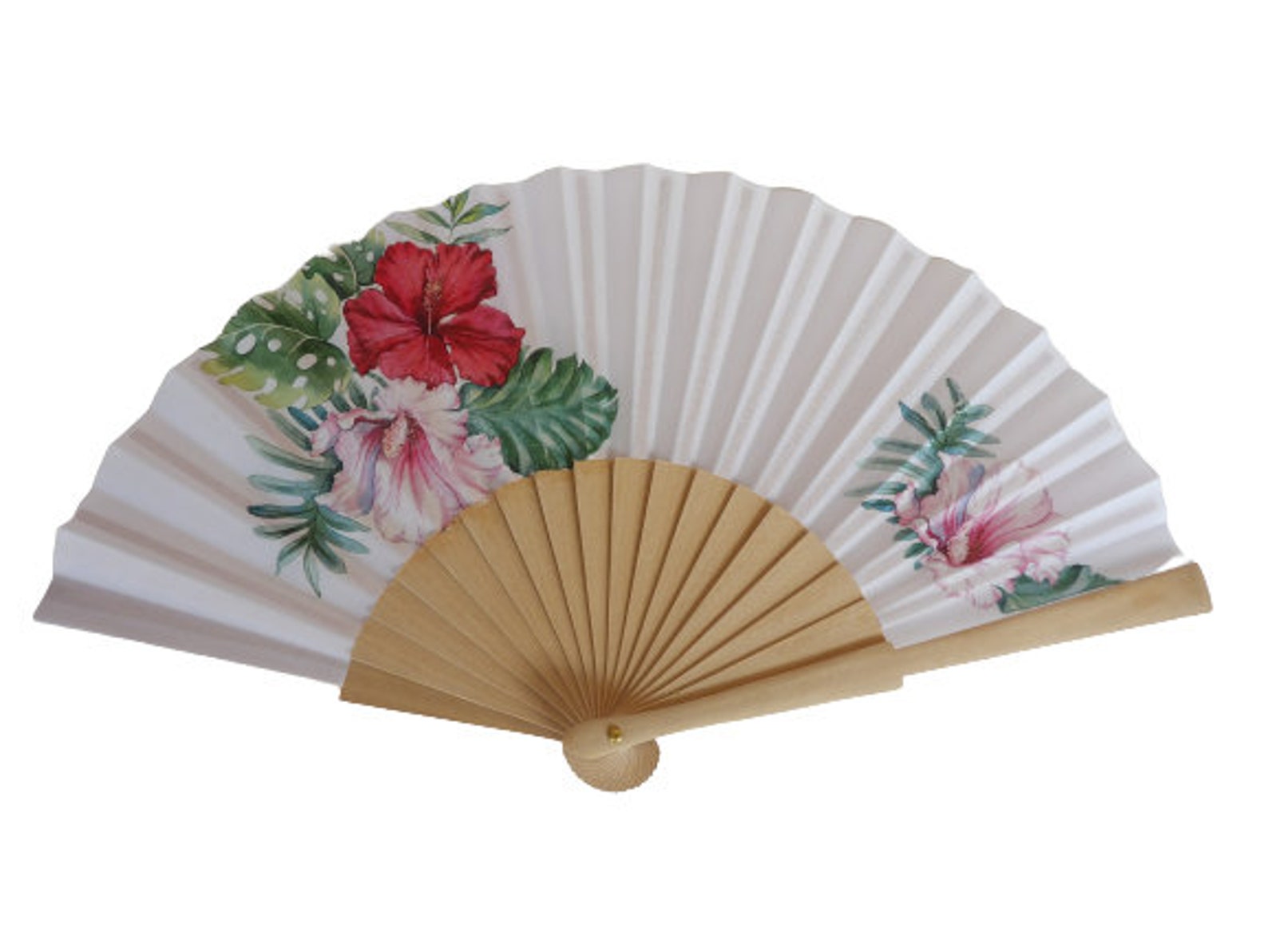 Hibiscus Flowers Hand Fan Floral Holding Fan Evening or - Etsy
