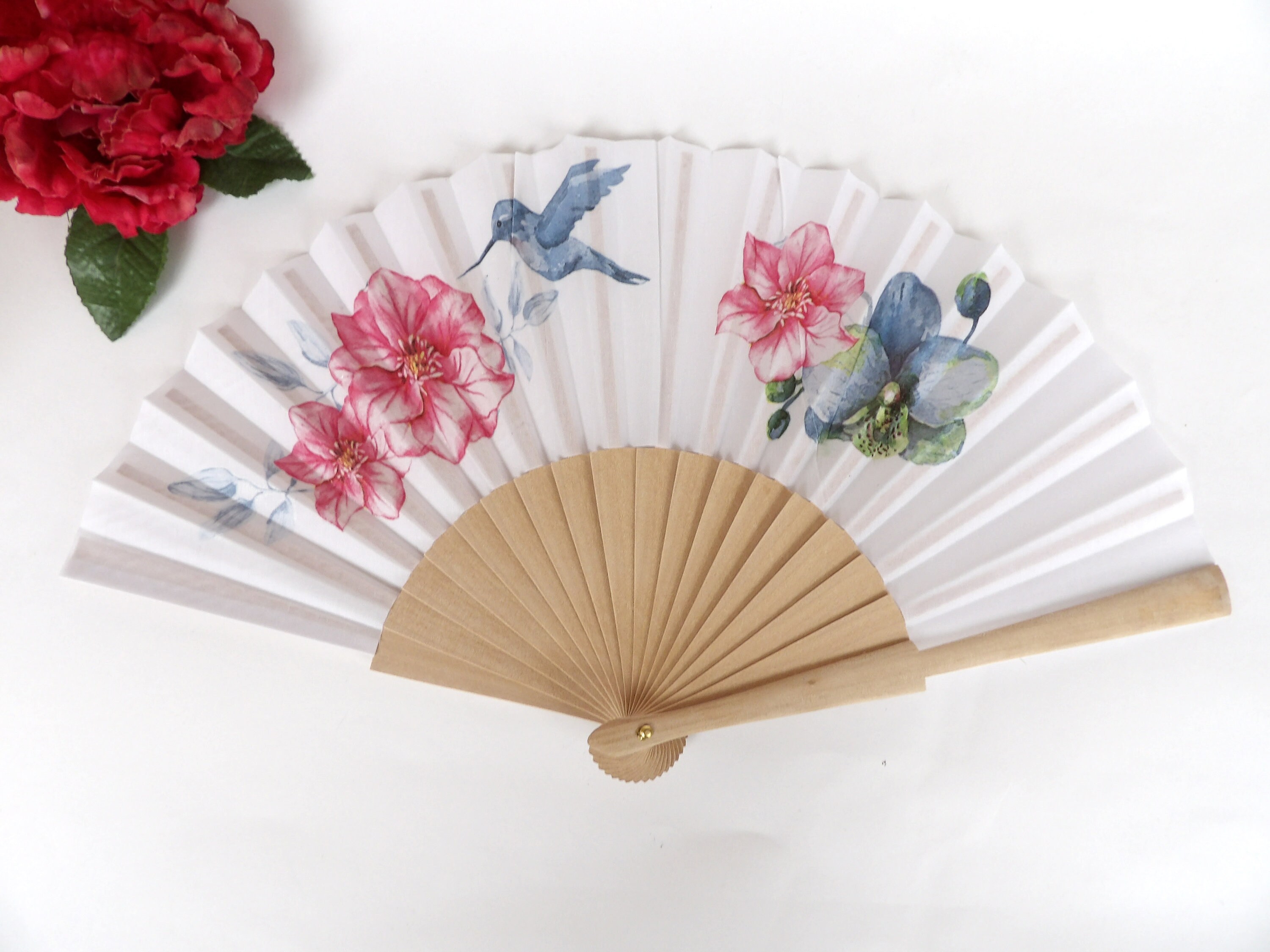 Hummingbird Hand Fan Woman Hand Fan Spanish Fan Hot Summer - Etsy