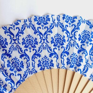 Blue and White Porcelain Hand Fan, Floral Wedding Accessory - Etsy