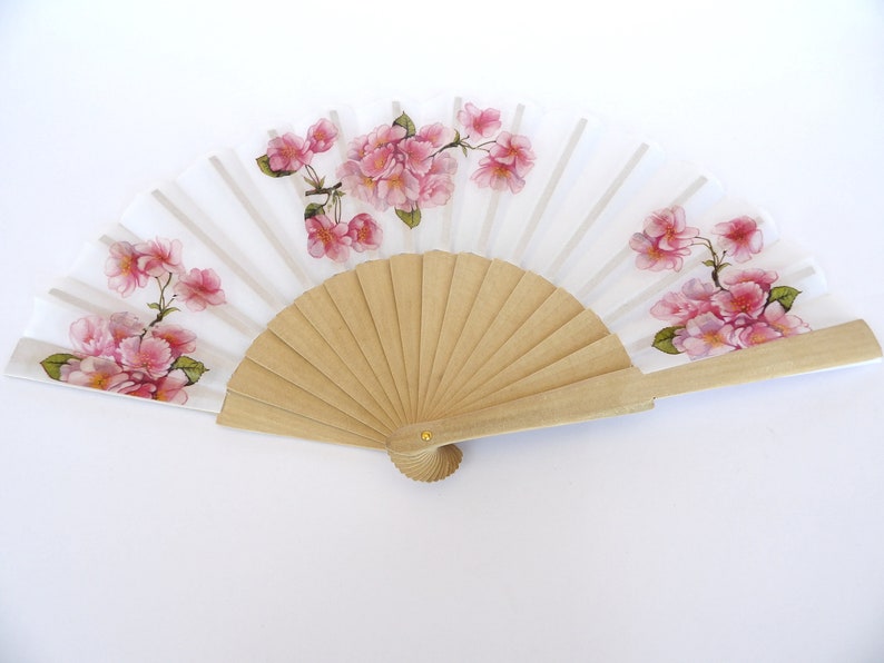 Cherry Blossom Hand Fan Floral Holding Fan Evening or | Etsy