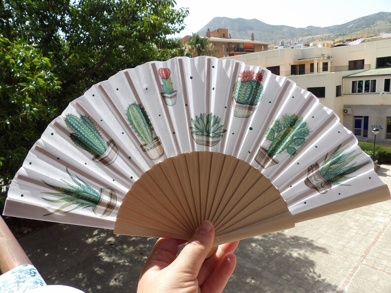Cactus Hand Fan Botanical Hand Fan Suculent Lovers Hand Fan - Etsy