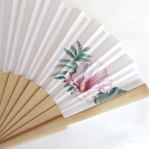 Hibiscus Flowers Hand Fan Floral Holding Fan Evening or | Etsy