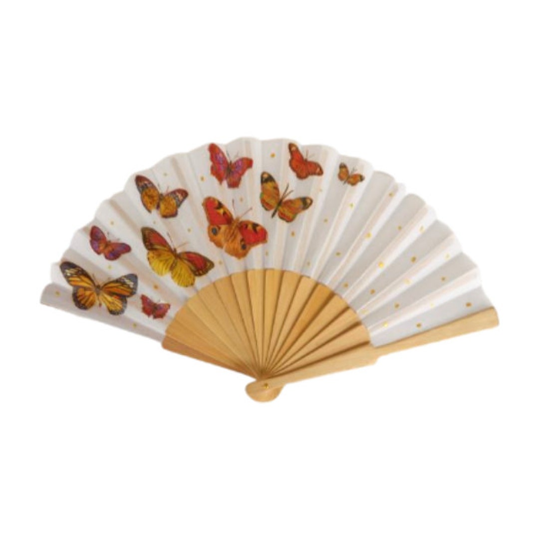 Hand Fan With Butterflies Holding Fan Handheld Fan Spanish - Etsy