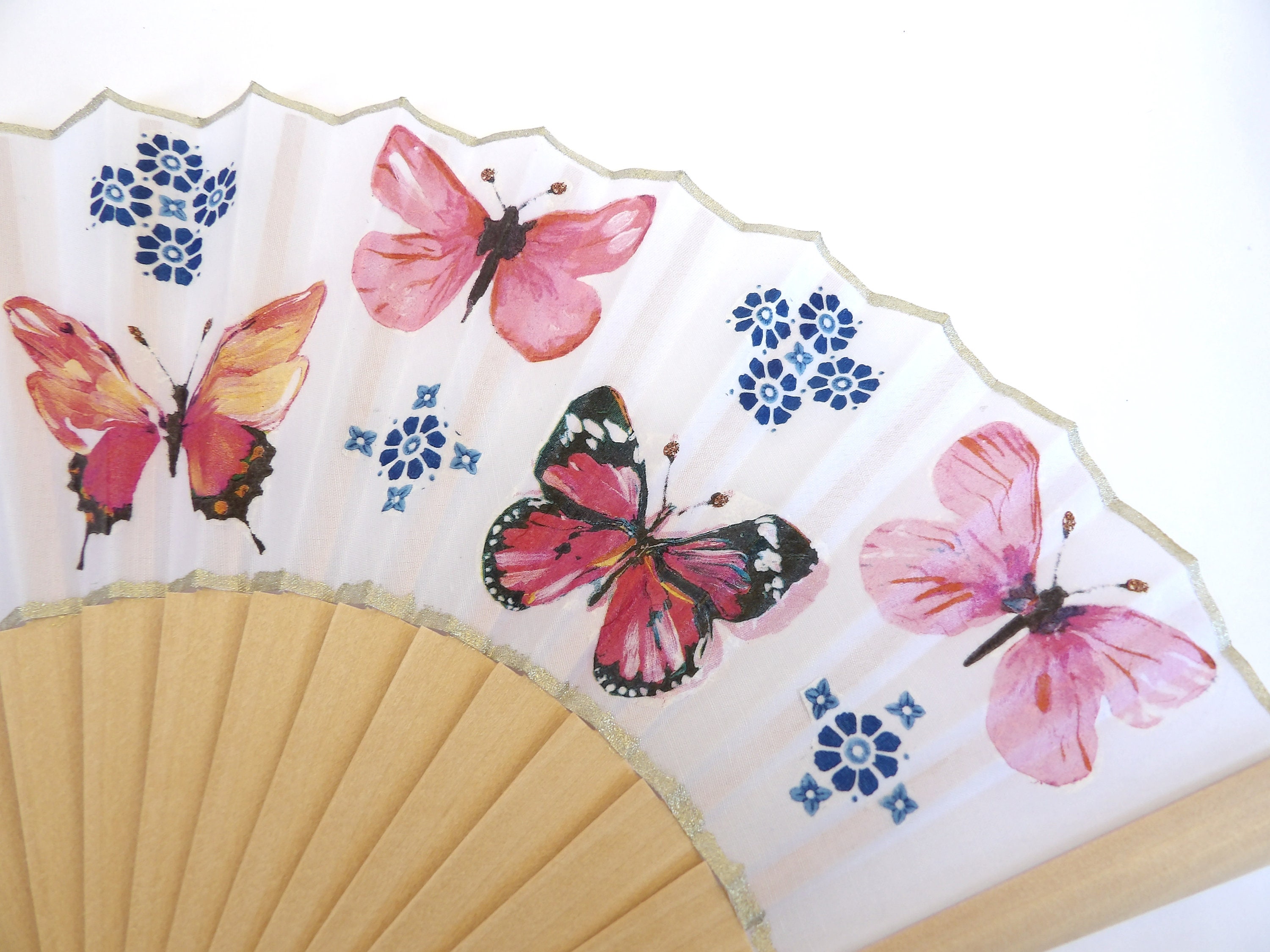 Butterfly Hand Fan, Handheld Folding Fan, Evening or Wedding Dress ...