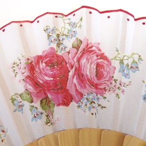Roses Hand Fan, Floral Holding Fan, Evening or Wedding Dress Accessory ...
