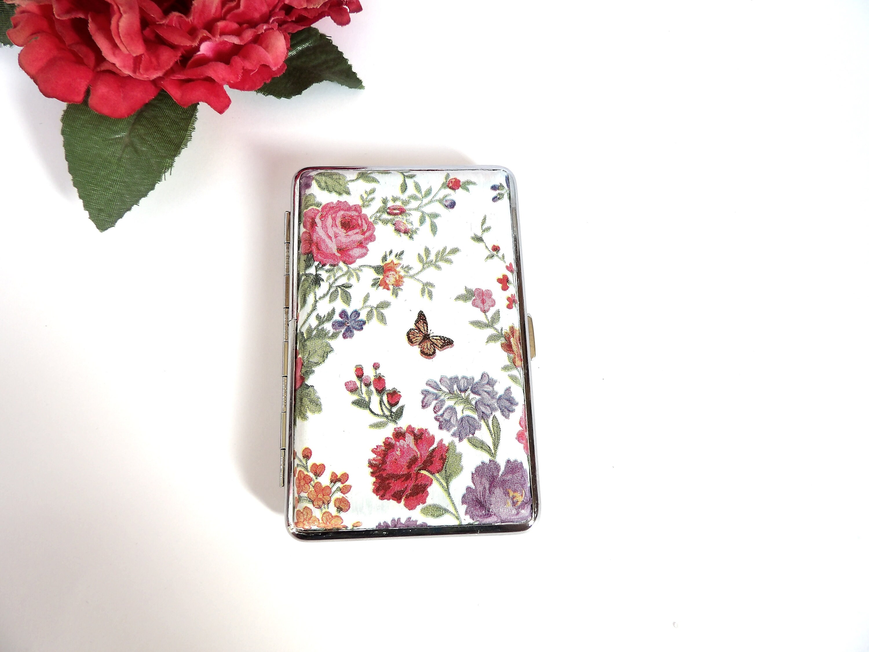 Flower Cigarette Case Slim Cigarette Box Business Card Case | Etsy