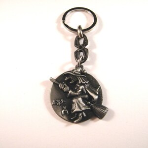 Witch Keychain, Witch Jewelry, Halloween Keyring, Witch on a Broom, Bag ...