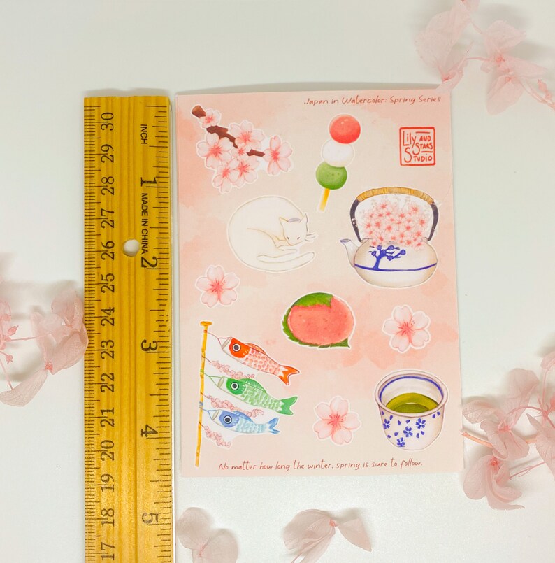 Japan in Spring Small Sticker Sheet Hanami Aesthetic - Etsy