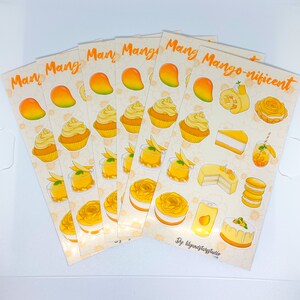 Mango Sticker Sheet • Kawaii Aesthetic Cake • Cute Desserts • Fruit ...