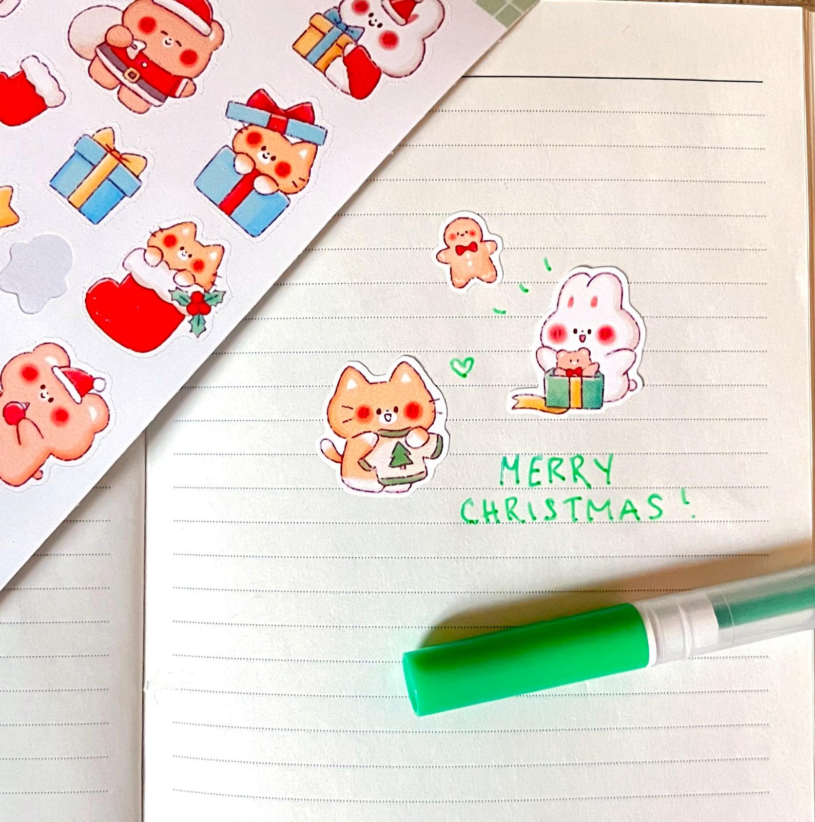 Christmas Friends Sticker Sheet • Kawaii Holiday Matte Stickers - Etsy