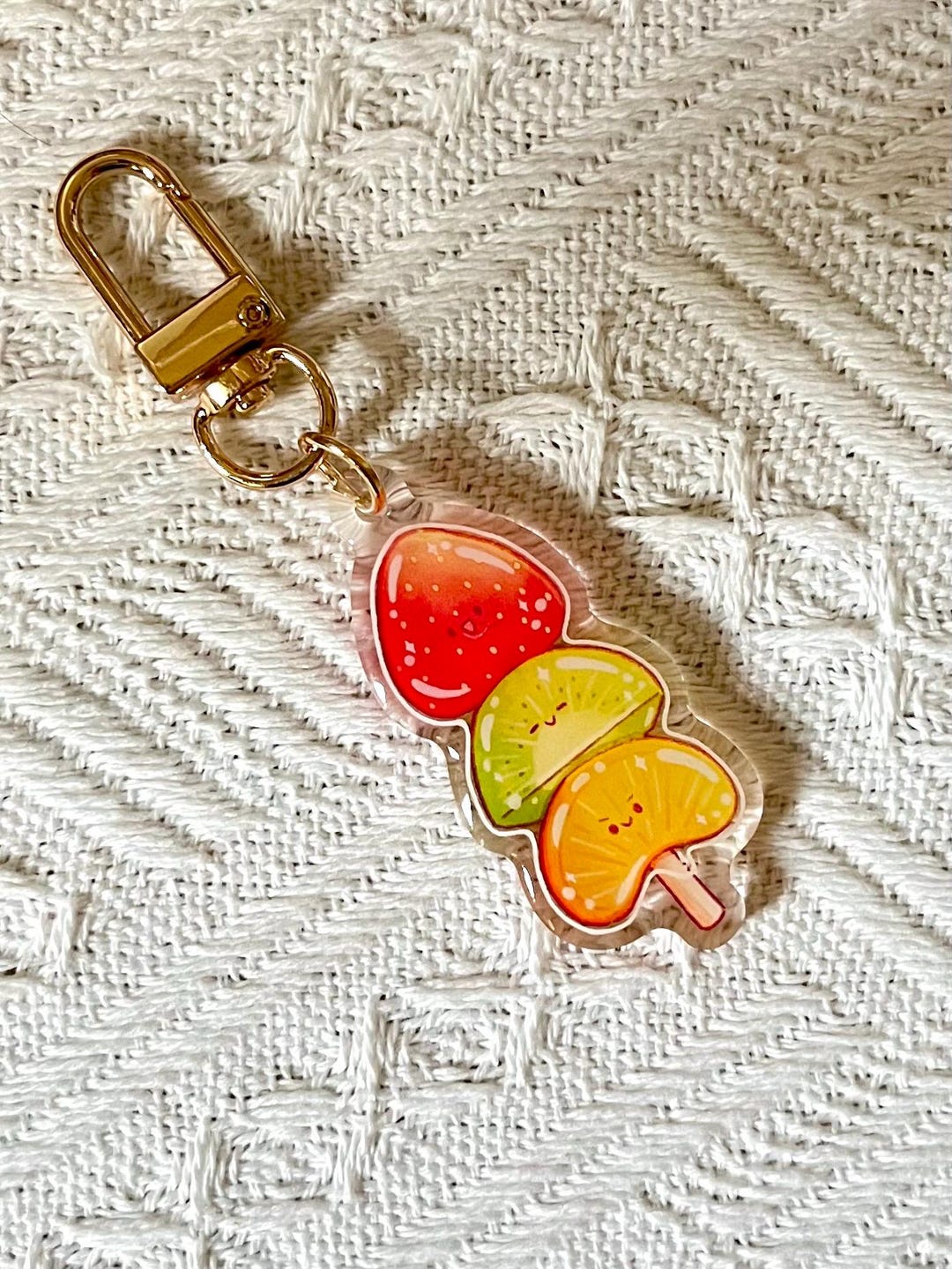 Strawberry Tanghulu Keychain • Kawaii Candy Acrylic Charm - Etsy
