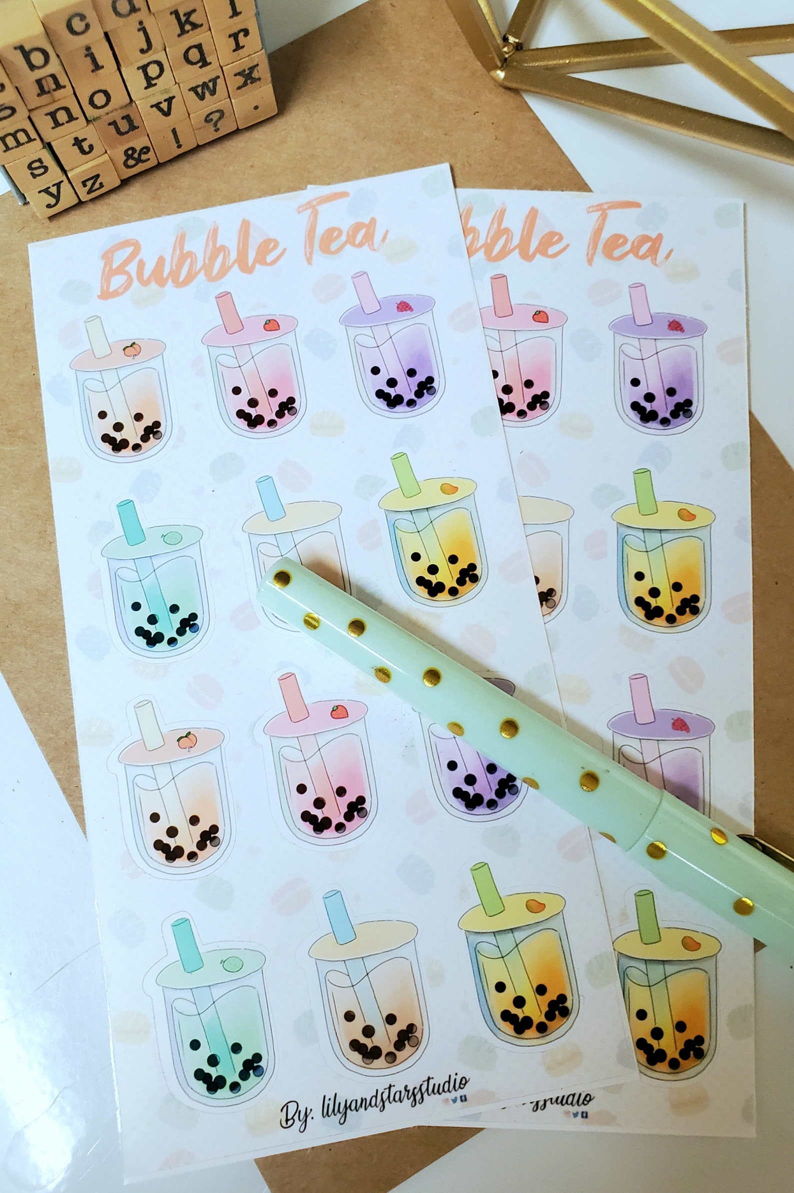 Bubble Tea Stickers Pastel Rainbow Colors Cute Boba | Etsy
