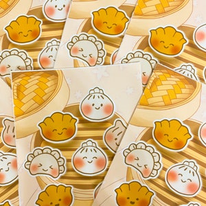 Little Dumpling Sticker Sheet • Hand Drawn • Kawaii Design • Cute Food ...