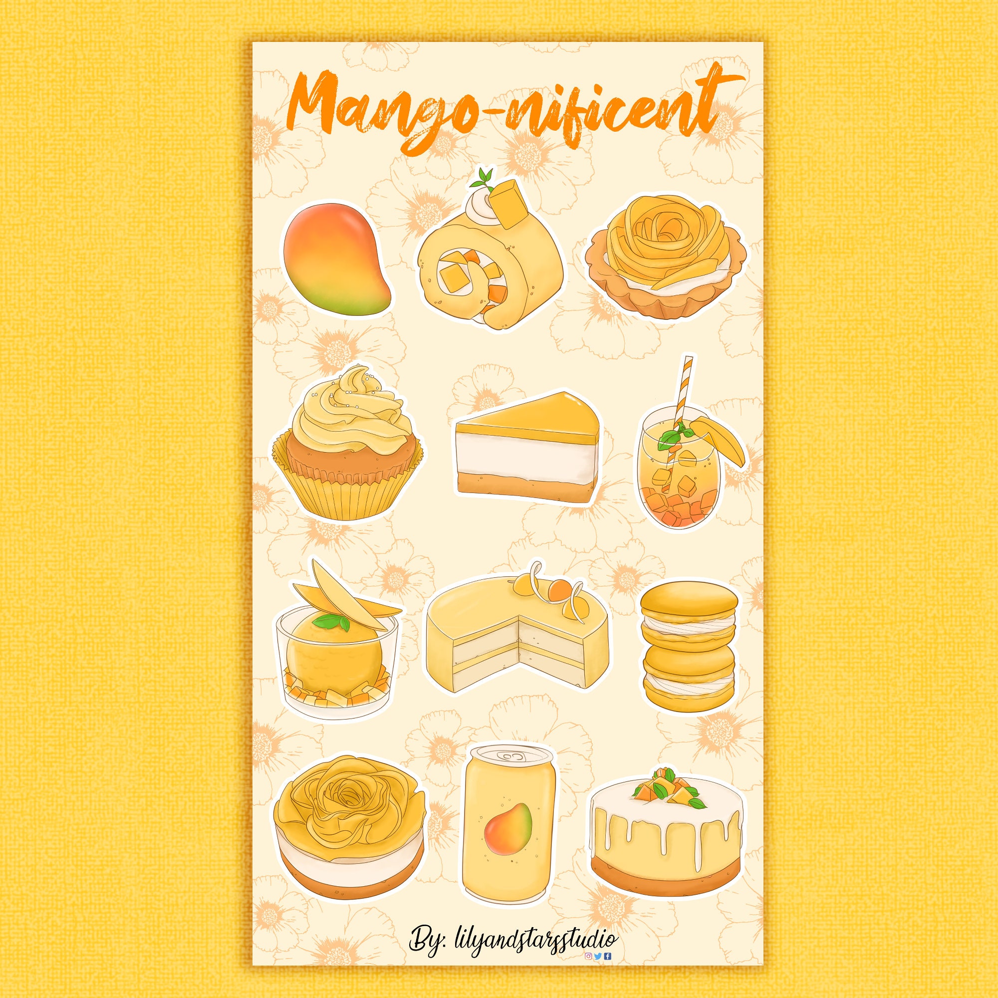 Mango Sticker Sheet Kawaii Aesthetic Cake Cute Desserts - Etsy UK