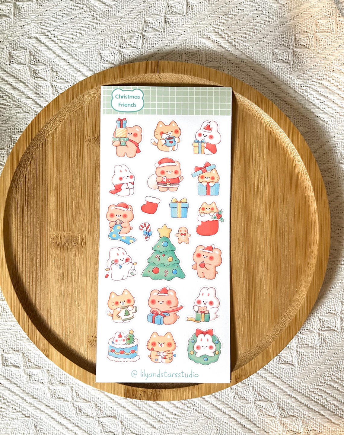 Christmas Friends Sticker Sheet • Kawaii Holiday Matte Stickers - Etsy