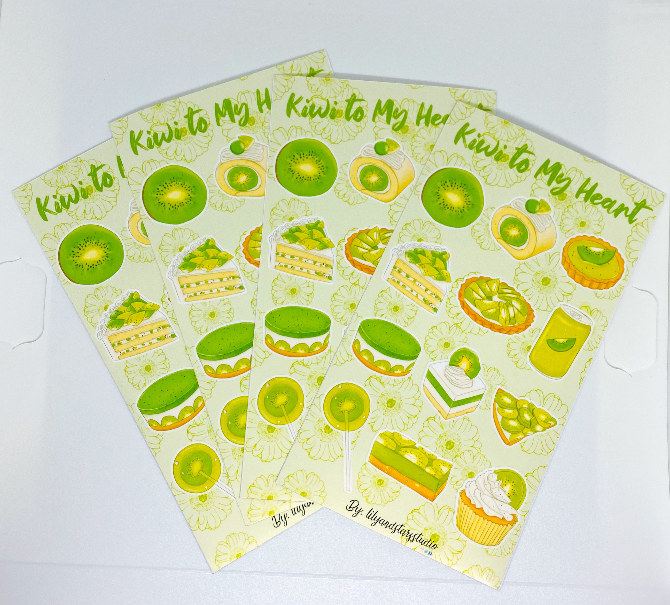Kiwi Sticker Sheet Kawaii Aesthetic Cake Cute Desserts | Etsy