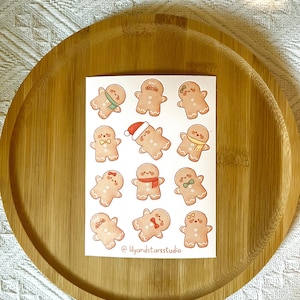 Little Gingerbread Cookie Sticker Sheet • Hand Drawn • Kawaii Design ...