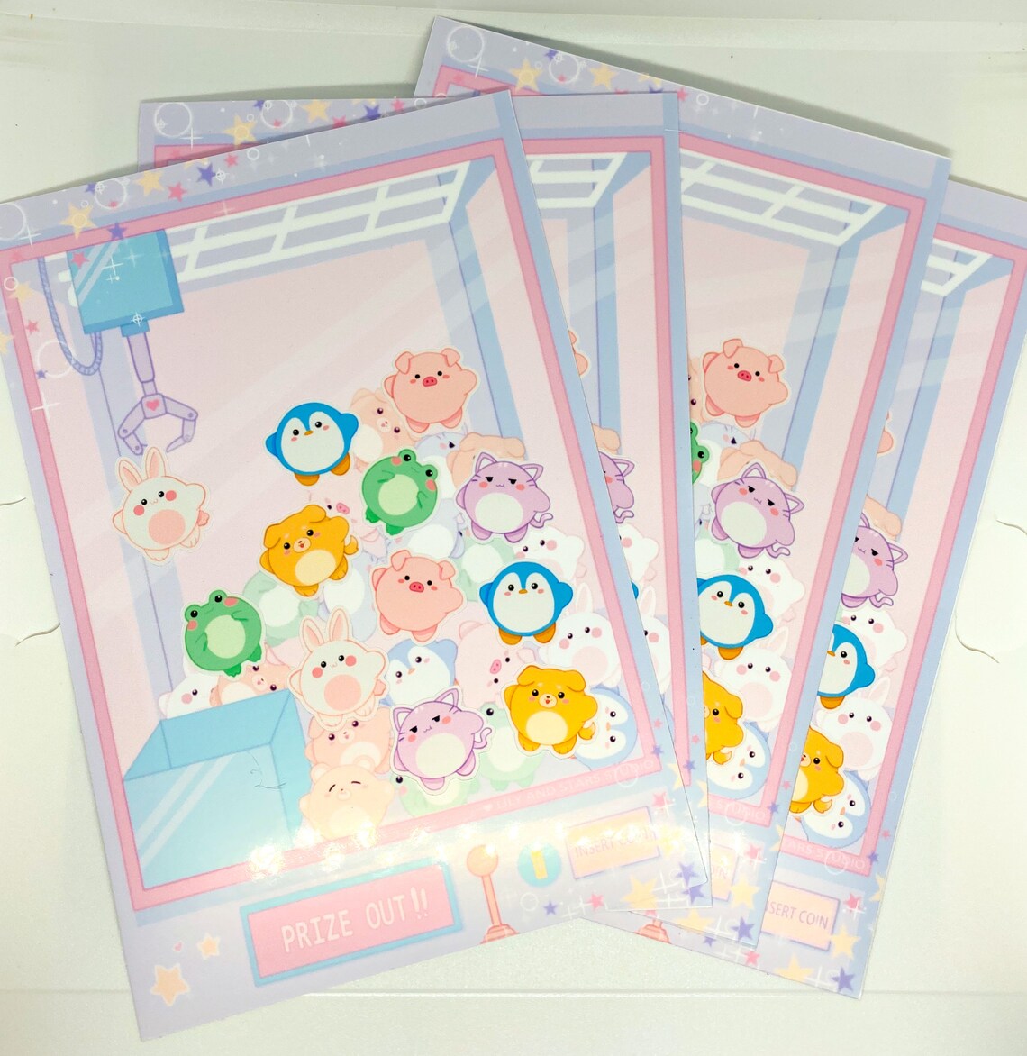 Claw Machine Sticker Sheet Hand Drawn Kawaii Small Animals - Etsy