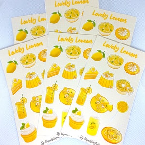 Lemon Sticker Sheet • Summer Aesthetic Cake • Cute Desserts • Fruit ...