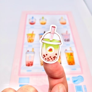 Boba Sticker Sheet • Unique Stickers • Kawaii Design • Cute Food ...