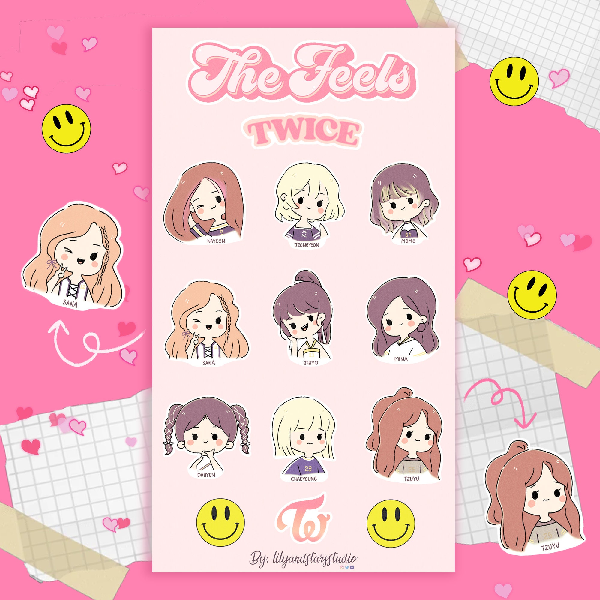 Twice the Feels Sticker Sheet Kpop Merch Cute Twice - Etsy