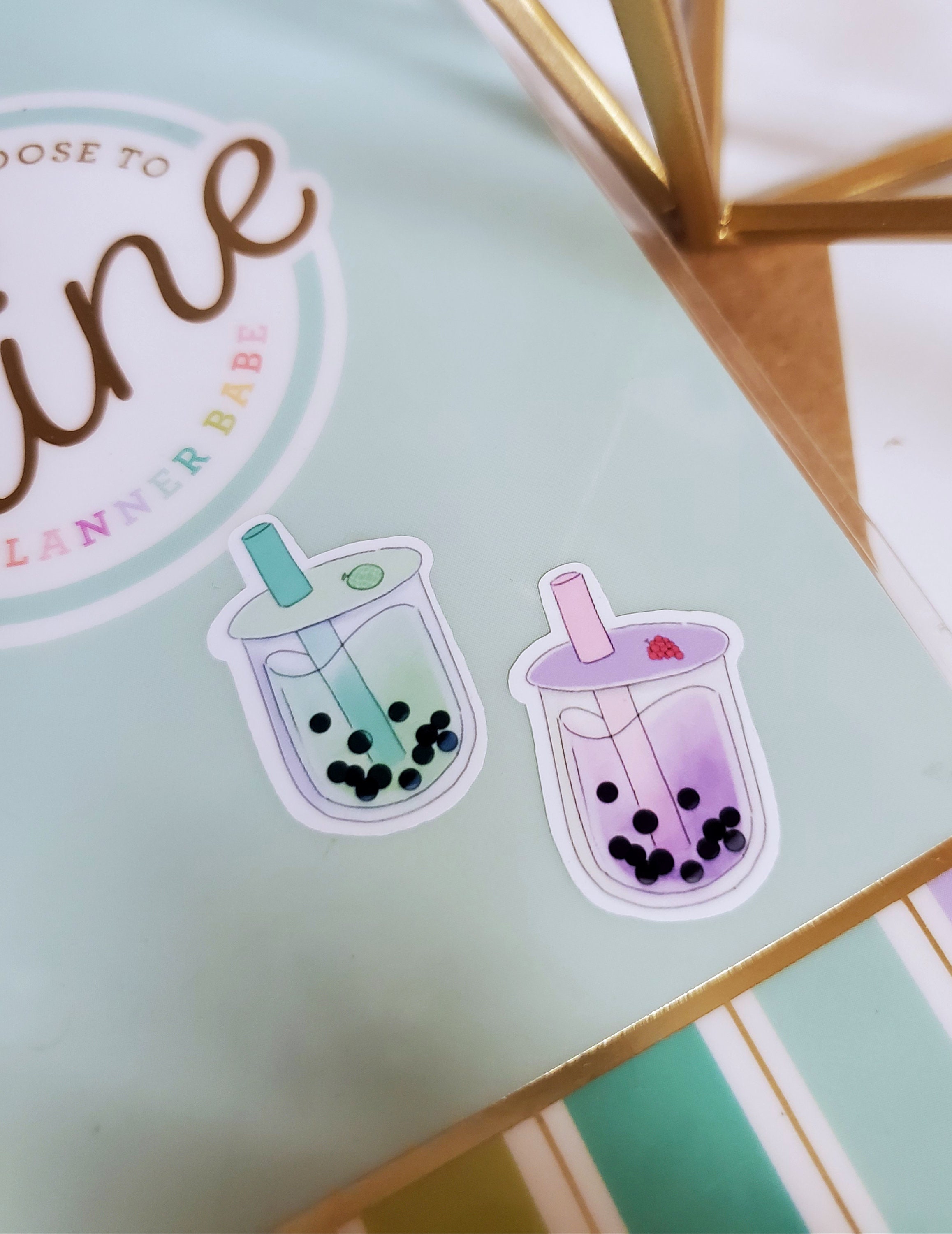 Bubble Tea Stickers Pastel Rainbow Colors Cute Boba | Etsy