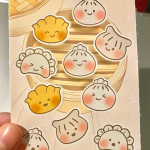 Little Dumpling Sticker Sheet • Hand Drawn • Kawaii Design • Cute Food ...