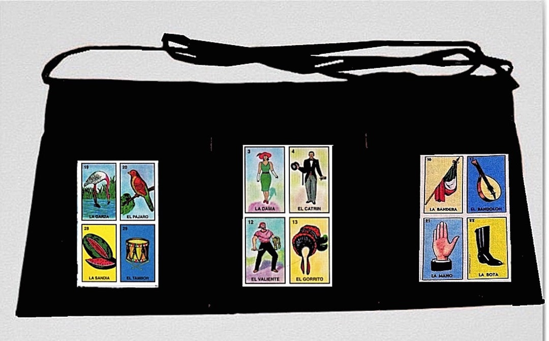 Loteria Applique Apron "mexican Bingo" - 3 Pockets, Art Teacher Aprons ...