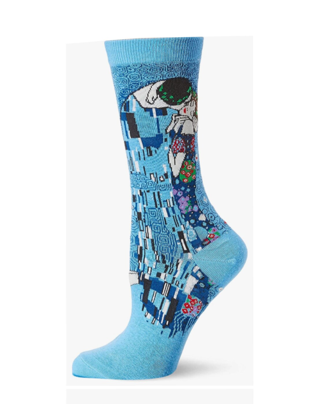 Gustav Klimt "the Kiss" Socks, Blue Parody Art Socks, - Etsy
