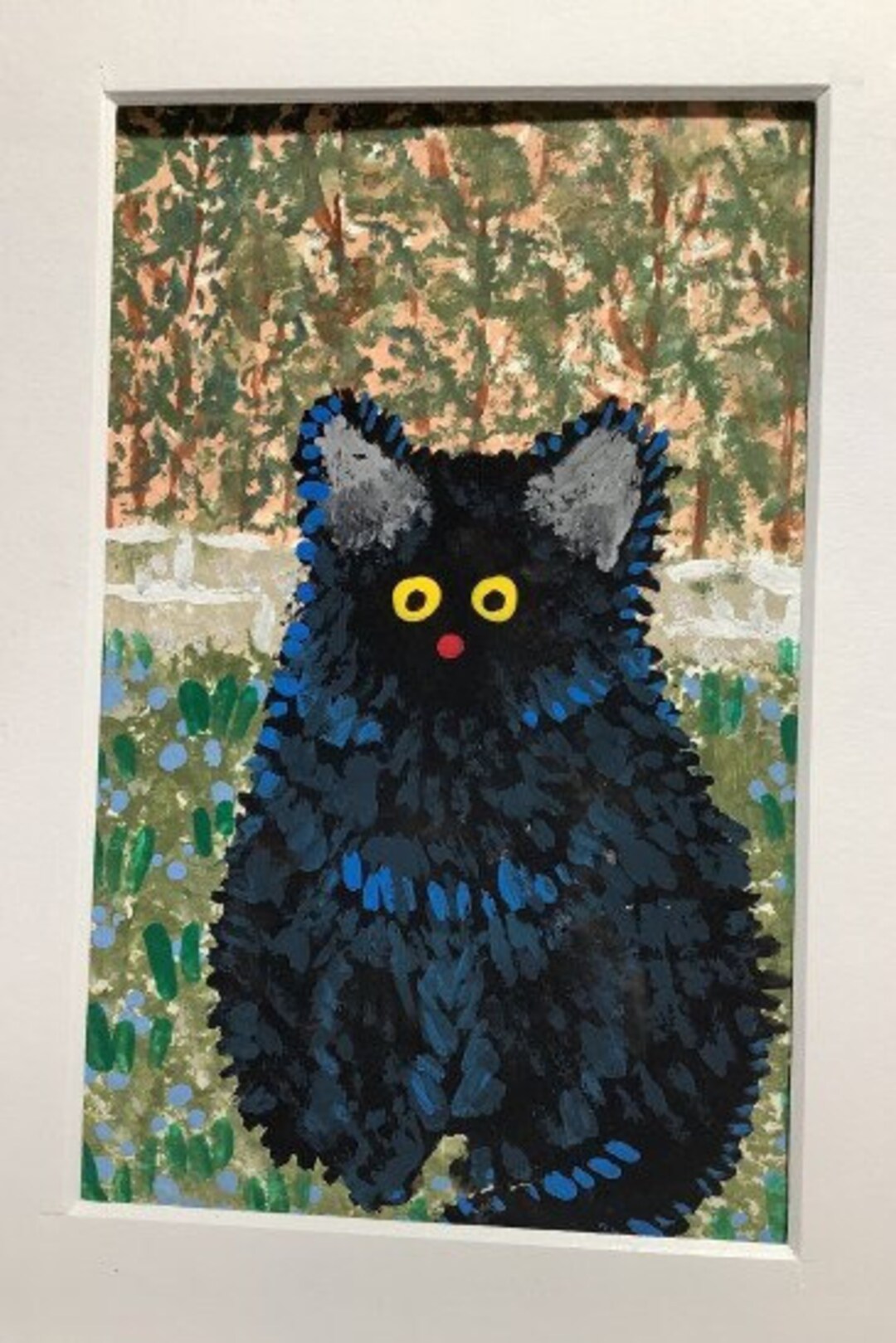 Russian Blue Cat With Forget-me-nots, Original Painting, in Tribute to ...