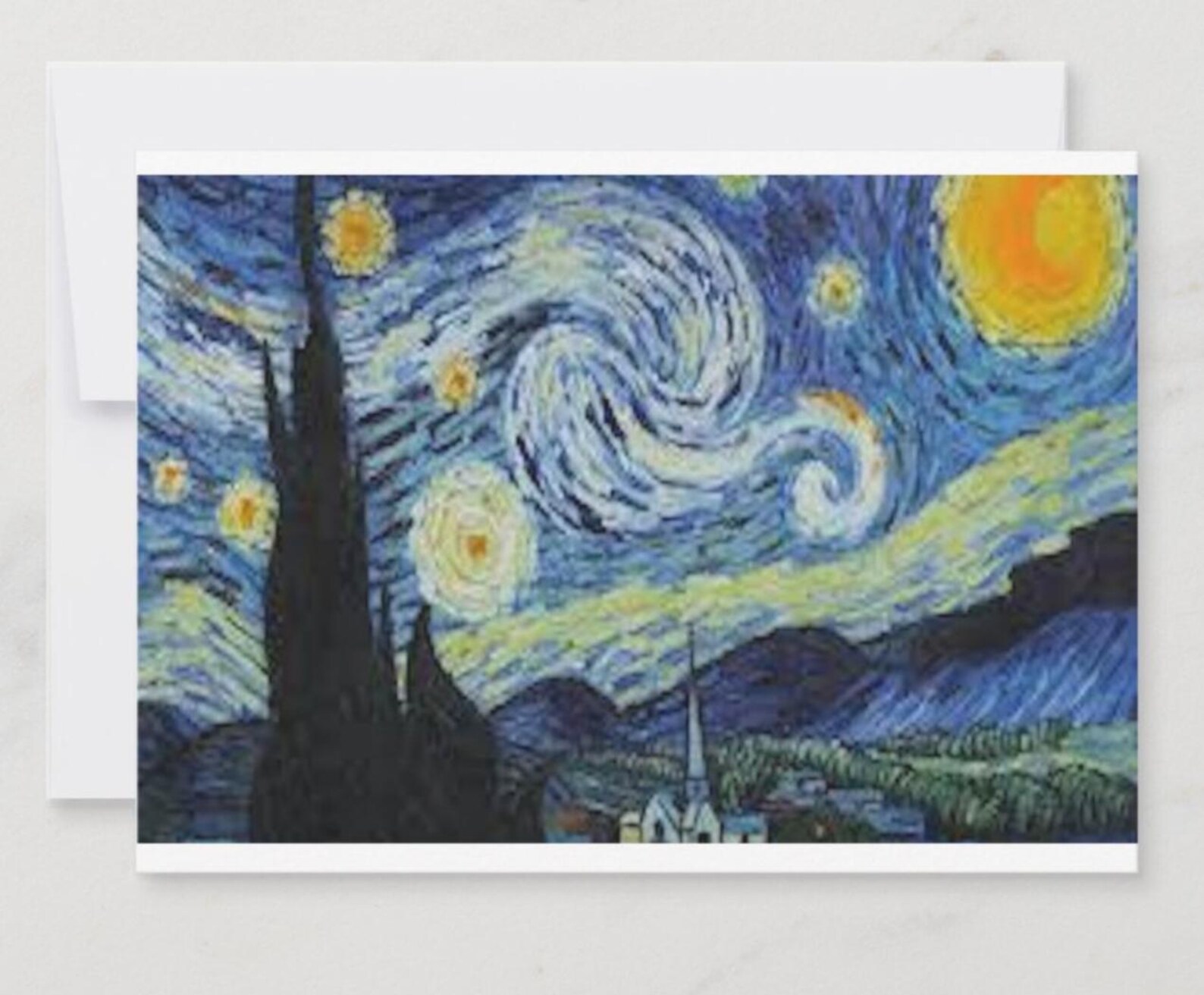 Starry Night artistic Version by Vincent Van Gogh, Fine Art Flat Card ...