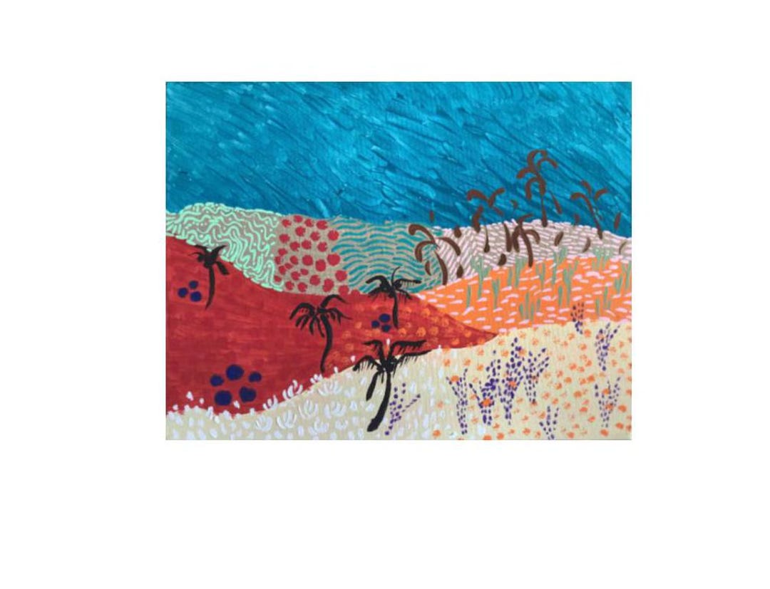 Desert Landscape Quilt Art Painting, Signed by Artist - Etsy