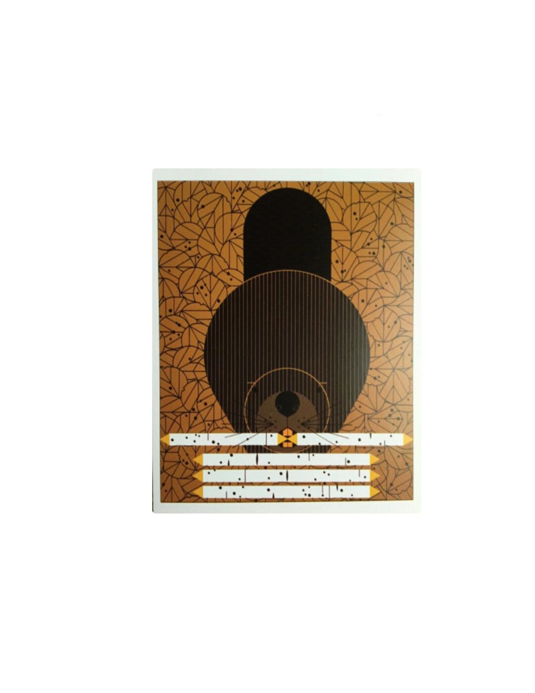 Charley Harper, "dam Diligent" Beaver, Fine Art Postcard and Stickers ...