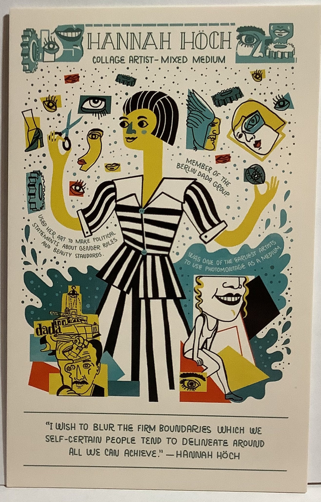 Women in Art, Hannah Hoch, Collage Artist, Postcard - Etsy