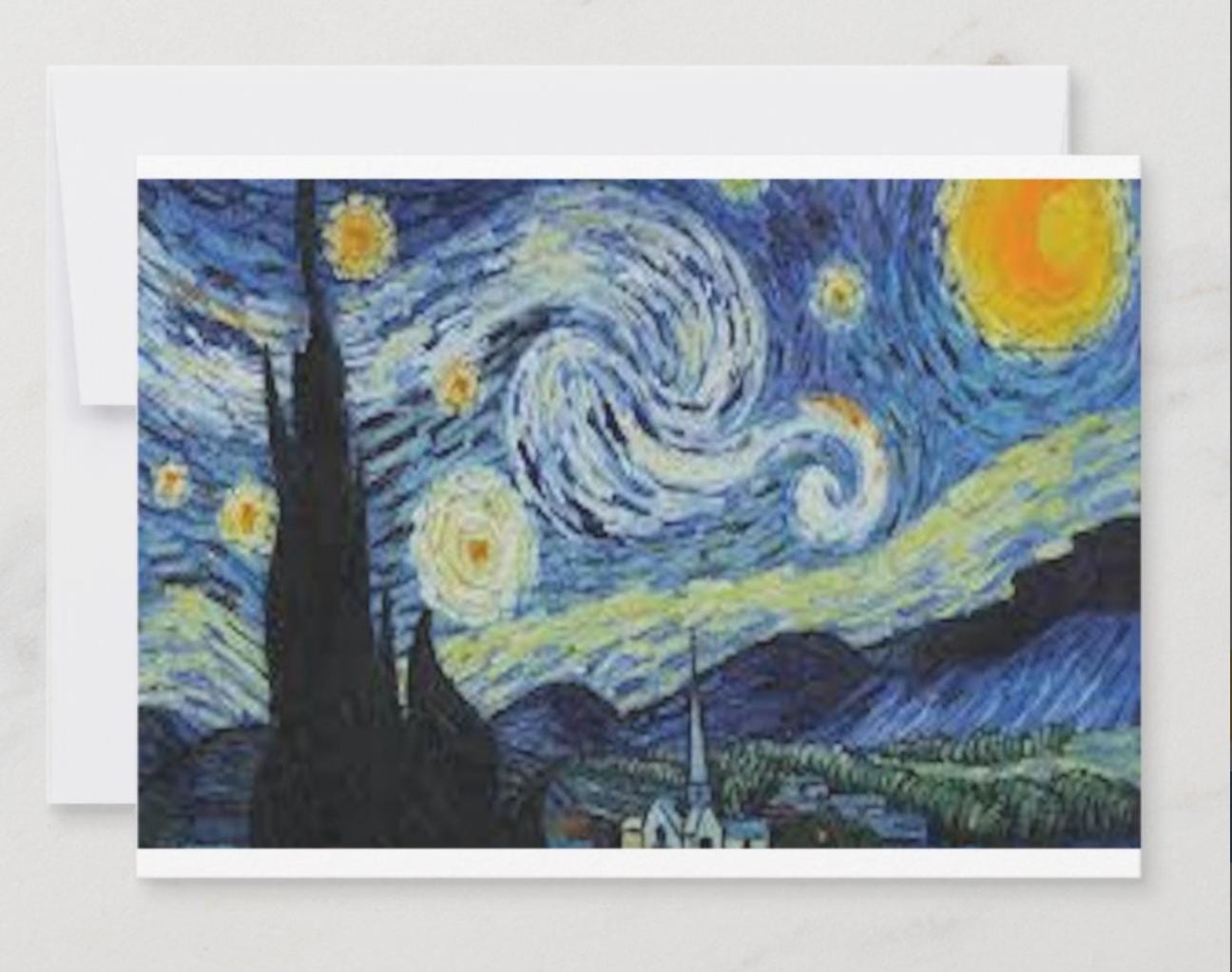 Starry Night artistic Version by Vincent Van Gogh, Fine Art Flat Card ...