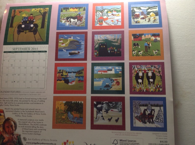 Maud Lewis Folk Art Calendar Print Nova Scotia Farmers - Etsy