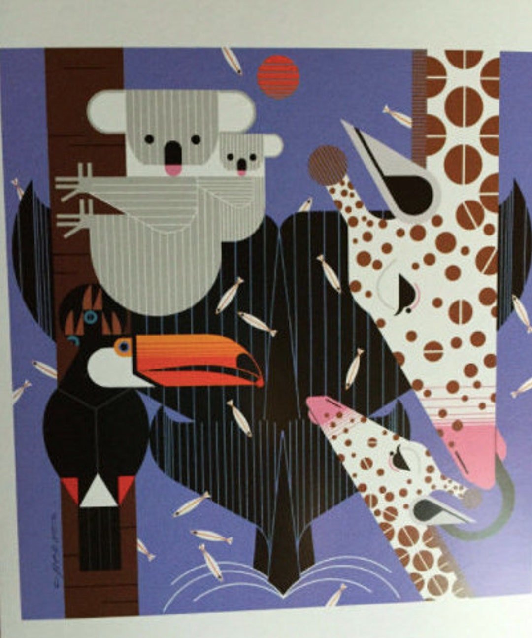Fine Art Postcard, Charley Harper, animal Kingdom,and Stickers, Animal ...