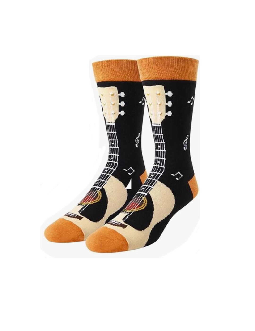 Men Guitar Socks, Warm, Stylish Art Socks,colorful Guitars on Black/tan ...