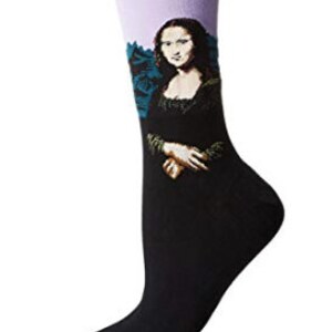 Da Vinci's Mona Lisa Green Socks - Cotton- Museum Art Socks and ...
