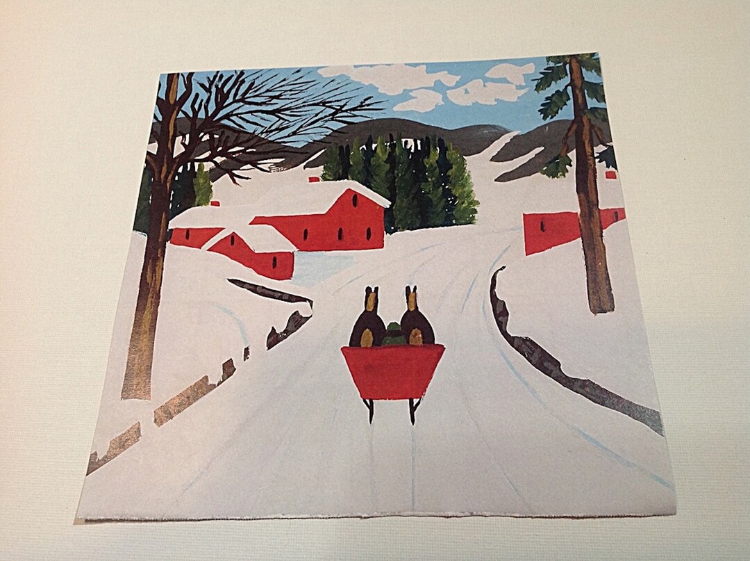 Maud Lewis Folk Art, One Print From Small Calendar, Nova Scotia Winter ...