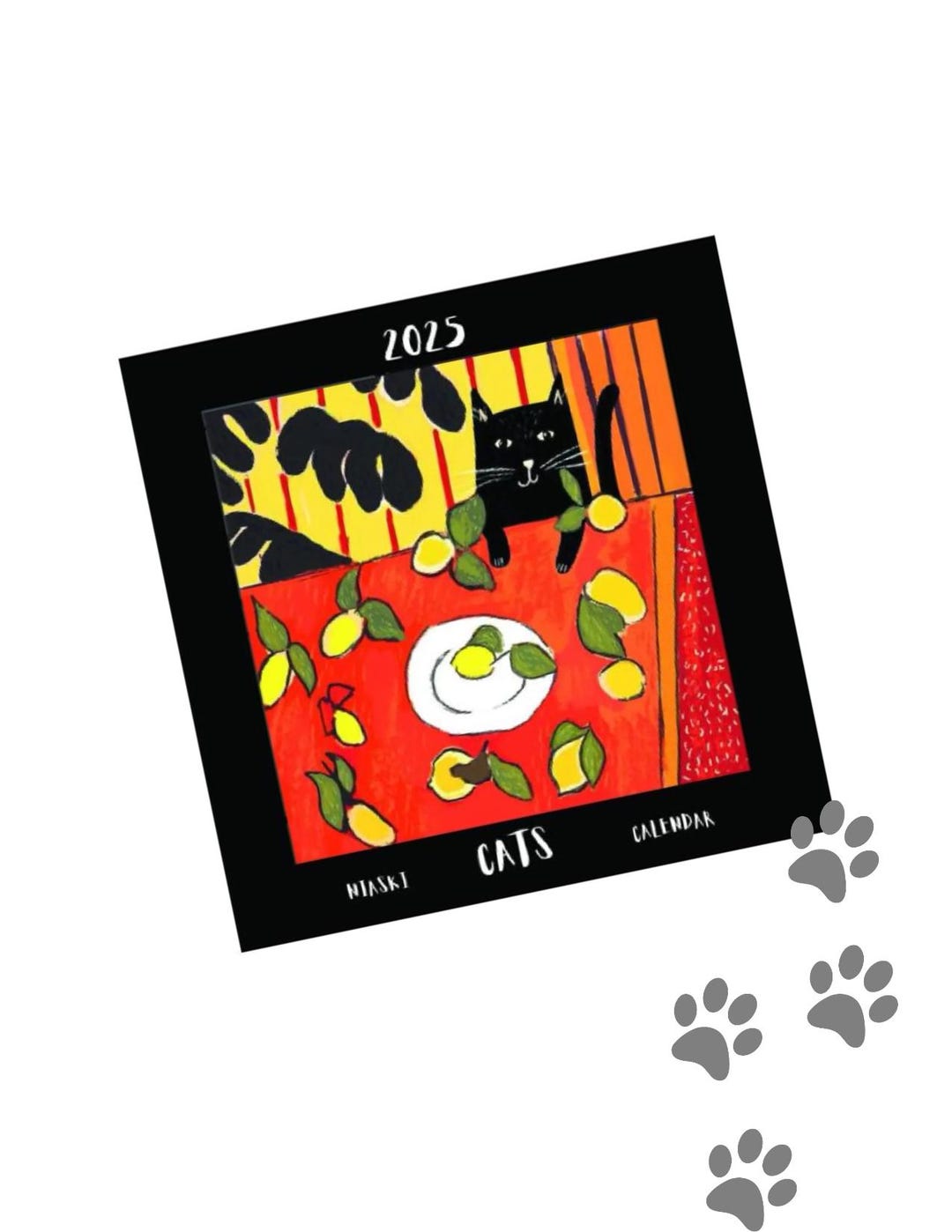 Black Cats, 2025 Wall Calendar, 12 Months Jan -dec, Cat Art, 12 X 12 (1 ...