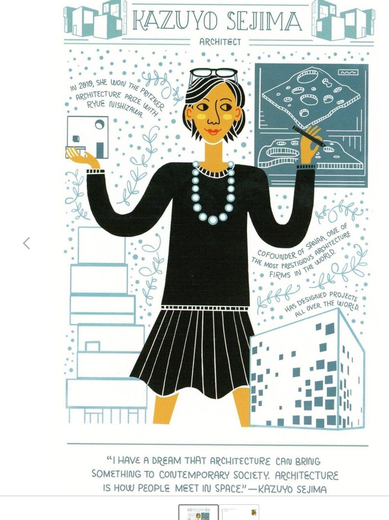 Women in Art, Kazuyo Sejima, Architect, Artist Postcard in a Series - Etsy