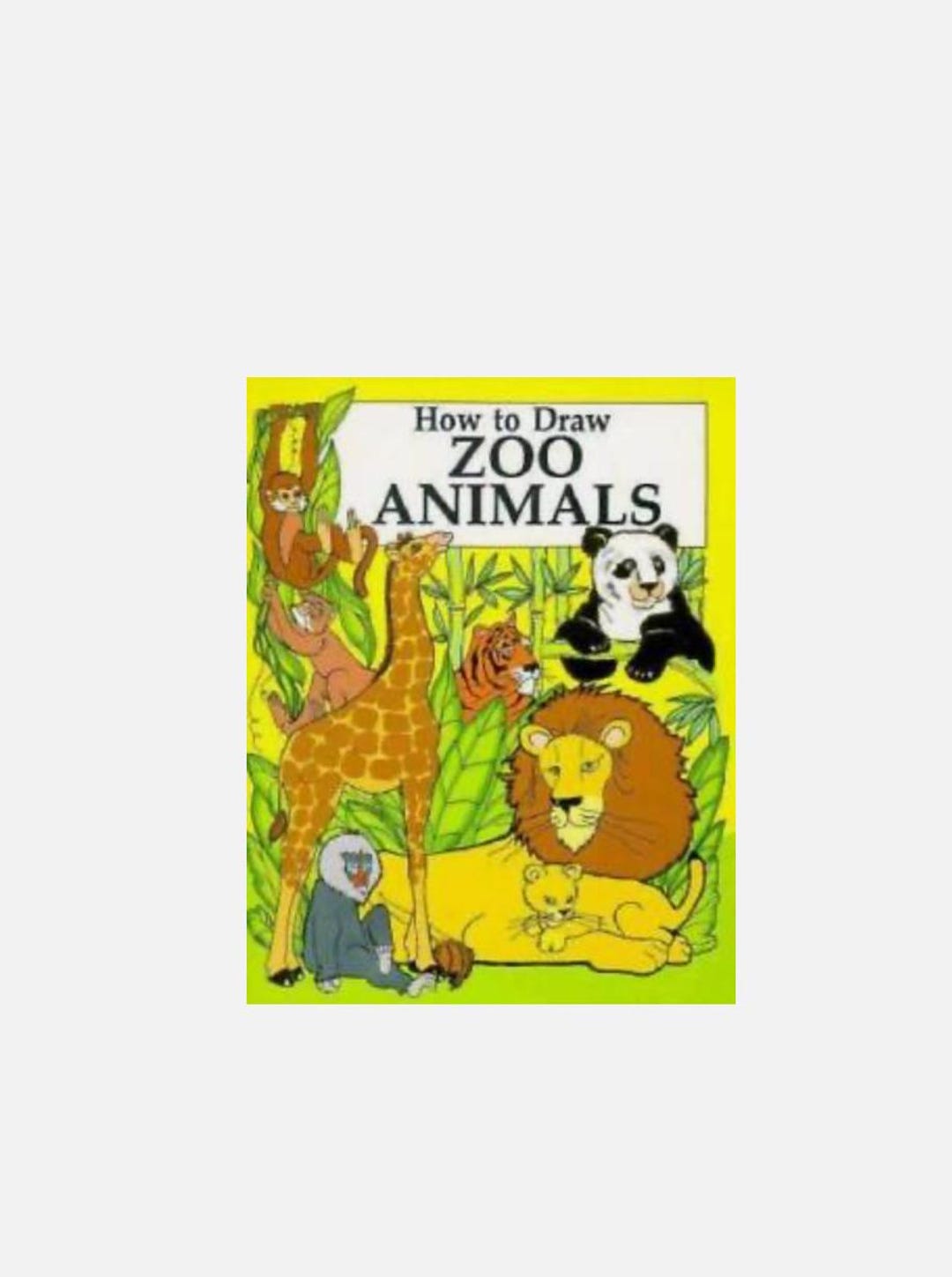 How to Draw Zoo Animals, Lion Bear PANDA Bison Zebra Monkey Baboon ...