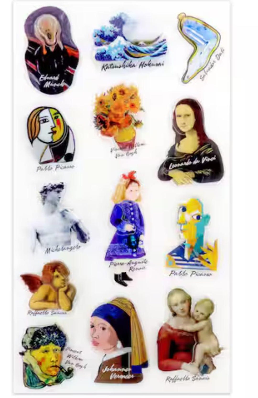 12 Famous Paintings Stickers, Journals, Letters, Halloween, Your ...